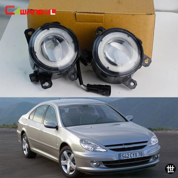 プジョー607(9D、9U)セダン 2000 2001 2002 2003 2004 2005 2006 用 2 X 30W 車用エンジェルアイLEDフォグランプ DRL デイタイムランニングランプ