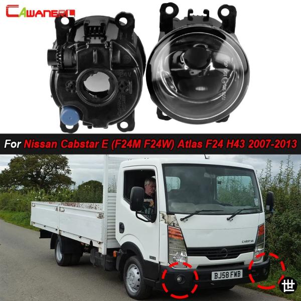日産キャブスターE(F24M F24W)アトラスF24 H43 2007-2013用、ハロゲンLEDバルブ付きフロントフォグランプアセンブリ2個セット