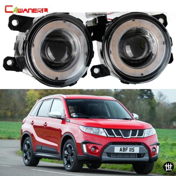 スズキ ビターラ グランドビターラ エスクード 2005-2021 用 2 X 車用 LED フォグライトアセンブリ エンジェルアイ DRL デイタイムランニングライト 30W 8000LM