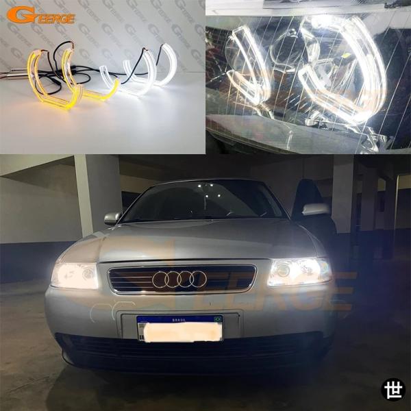 アウディ A3 8L 8P 2000 2001 2002 2003 2004 2005 2006 2007 用 超高輝度クリスタル DTM M4 スタイル LED エンジェルアイキット ハローリング