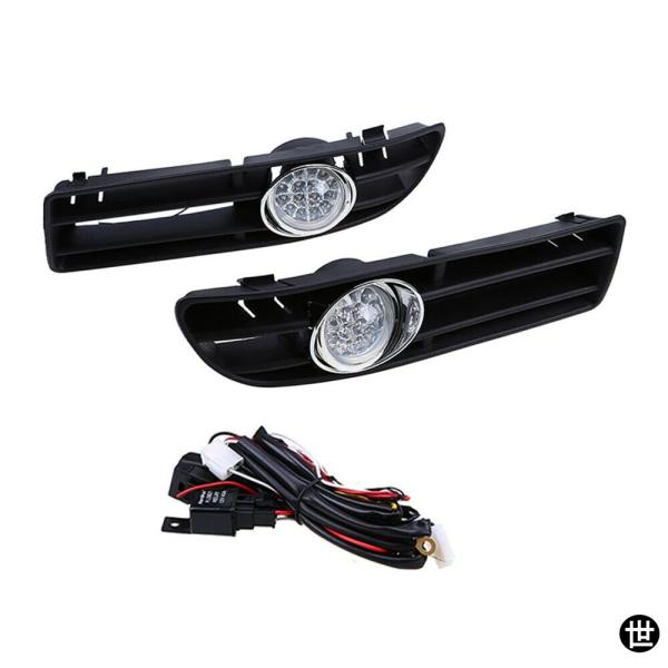 VW BORA JETTA MK4 1999-2007用 LEDフォグランプ フロントグリル 1ペア