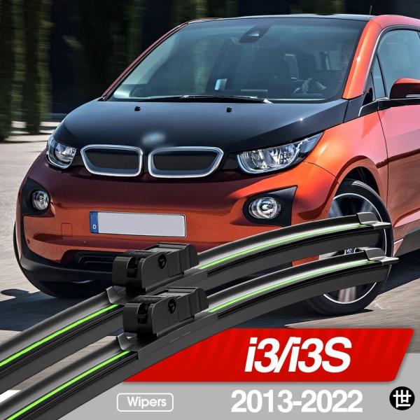 BMW I3 I3S 2013-2022用フロントガラスワイパーブレード2個セット、フロントガラスウィンドウアクセサリー 2014 2015 2016 2018 2019 2020 2021