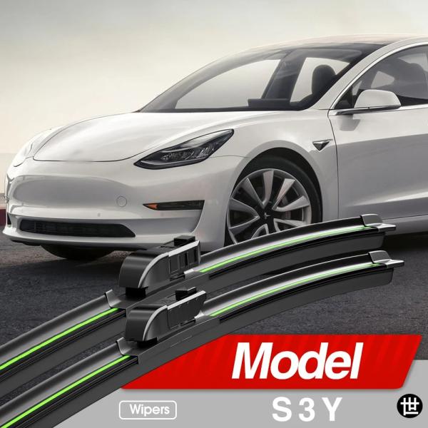 テスラ モデルS 3 Y 2012-2023用 フロントガラスワイパーブレード 2個セット フロントガラスウィンドウアクセサリー 2013 2015 2017 2019 2021 2022