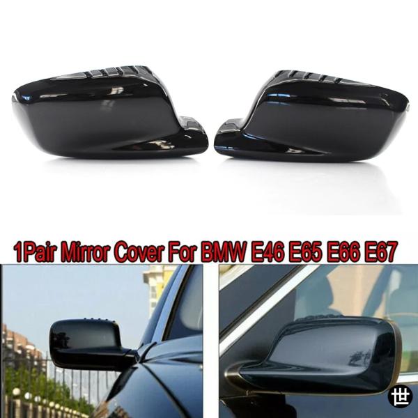 BMW 7シリーズ E65 E66 E67 2002-2008、E46クーペ2ドア 1999-2006用左右サイドリアビューミラーキャップウイングミラーカバー