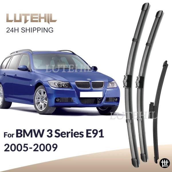 LUTEHIL製 BMW 3シリーズ E91 2005-2009用ワイパー フロント＆リアワイパーブレード フロントガラスフロントガラスウィンドウブラシ 24インチ+19インチ+14インチ