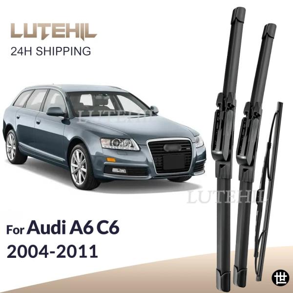 LUTEHIL アウディ A6 C6 2004-2011 用ワイパー フロント＆リアワイパーブレード フロントガラス フロントガラス ウィンドウブラシ 22インチ+22インチ+14インチ