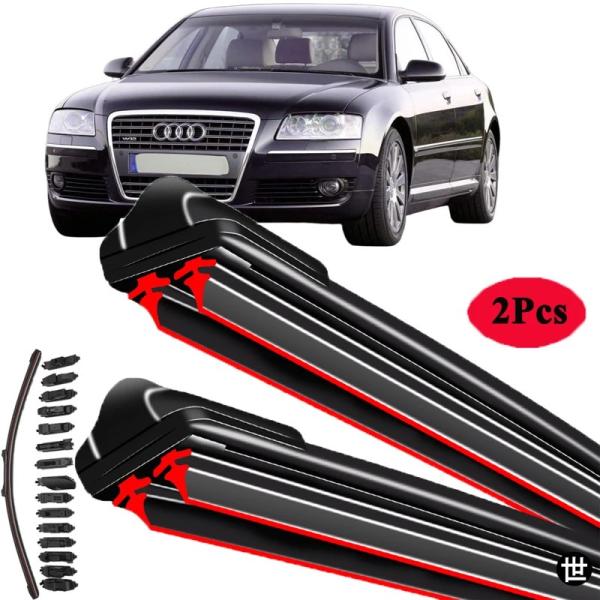 アウディ A8 S8 D3 4E2 4E8 セダン 2002 2003 2004 2005 2006 2007 2008 2009 2010 用 ダブルラバー製フロントガラスワイパーブレード