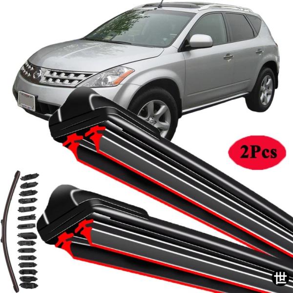 日産ムラーノSUV Z50 Z51 Z52 2003 2007 2008 2010 2014 2016 2019 2020 2022用 ダブルラバー製ワイパーブレード