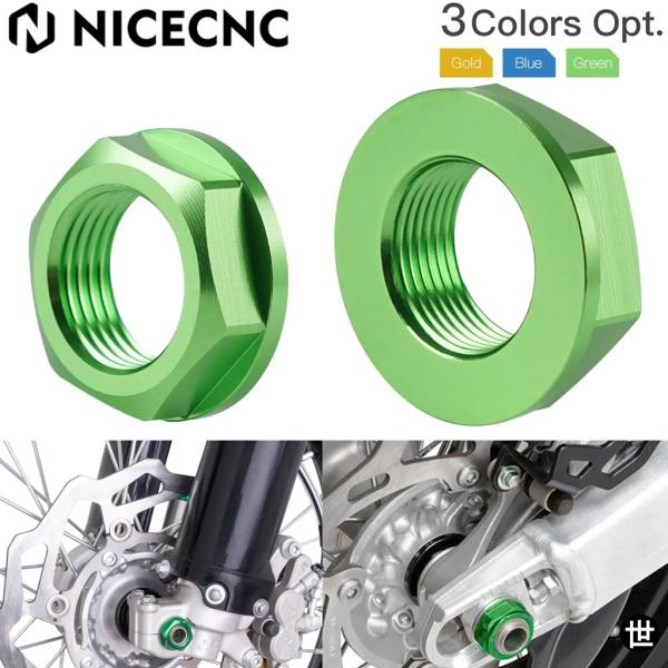 カワサキ KX250F 2004-2018、KLX450R 2008-2019、KX250、KX450 2019-2021、KX125、KX250 2004-2008 用フロントリアホイールアクスルナットスクリューボルト