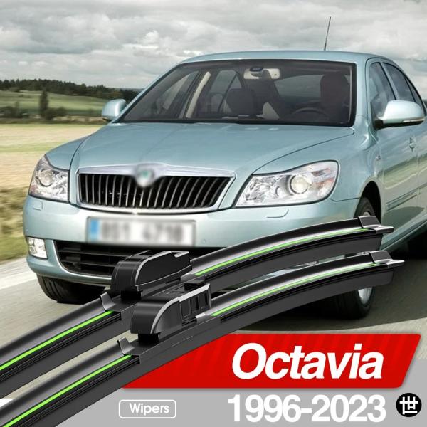 SKODA OCTAVIA MK1 MK2 MK3 MK4 1996-2023 用フロントガラスワイパーブレード 2個セット フロントガラスウィンドウアクセサリー 2004 2013 2017 2019