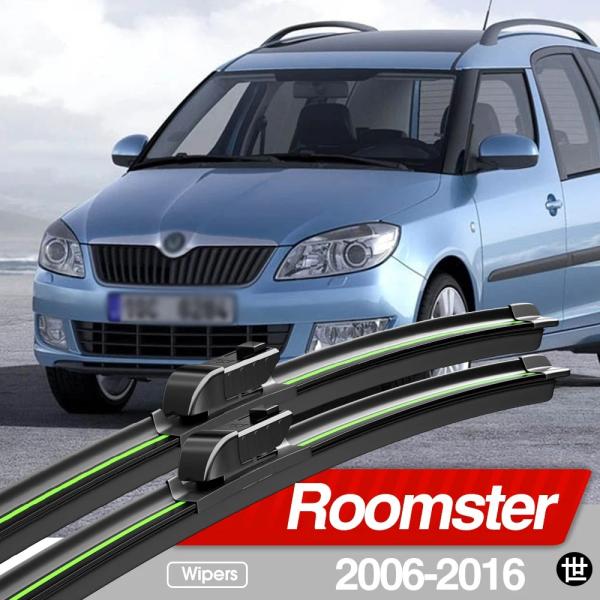 SKODA ROOMSTER 2006-2016用フロントワイパーブレード2個セット、フロントガラスウィンドウアクセサリー 2007 2008 2009 2011 2012 2014 2015