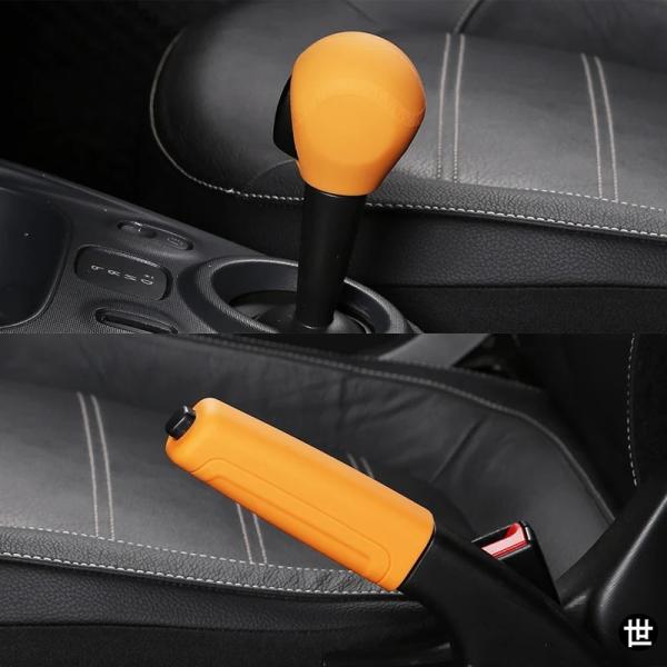 SMART 453 FORTWO FORFOUR用カースタイリングギアシフトノブカバーシリコン滑り止めハンドブレーキグリップカバーインテリアアクセサリー