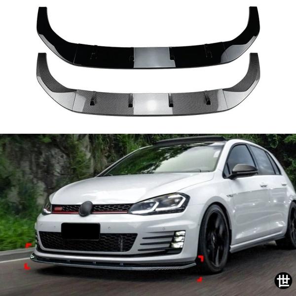 VW ゴルフ 7 MK7 GTI R RLINE 2013-2016 用 フロントバンパースポイラーリップ カーロアガードプレート スプリッターボードブレード