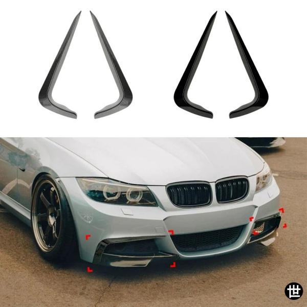 BMW 3シリーズ E90 E91 316I 318I 320I 330I Mスポーツ 2009-2012用 フロントバンパースポイラー スプリッター ディフューザー フォグランプ スポイラー トリム