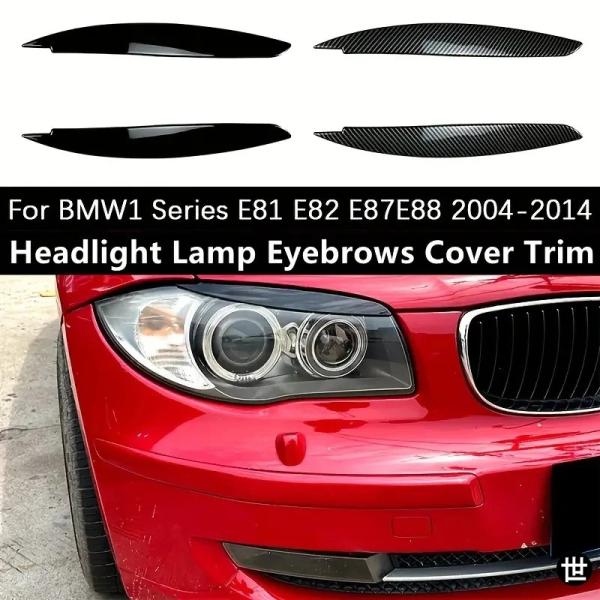 BMW 1シリーズ E81 E82 E87 E88 2004-2013用 フロントヘッドライトアイブロウ イービルアイリッド ヘッドランプカバー トリム 1ペア