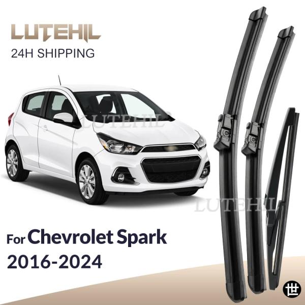 LUTEHIL製 シボレー スパーク EV M400 2016-2024用 フロント＆リアワイパーブレード フロントガラスフロントガラスウィンドウブラシ 24インチ+14インチ+10インチ