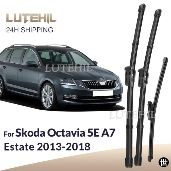 SKODA OCTAVIA 5E A7 エステート 2013-2018 2014 2015 用 フロント＆リアワイパーブレード フロントガラス フロントガラス ウィンドウブラシ 24インチ 19インチ 14インチ
