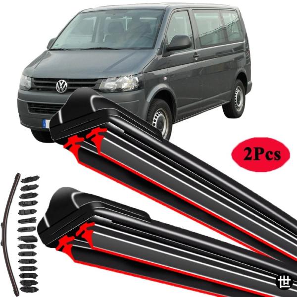 VWフォルクスワーゲン トランスポーター マルチバン T4 T5 1990 2000 2003 2004 2006 2007 2010 2013用 ダブルラバー製ワイパーブレード