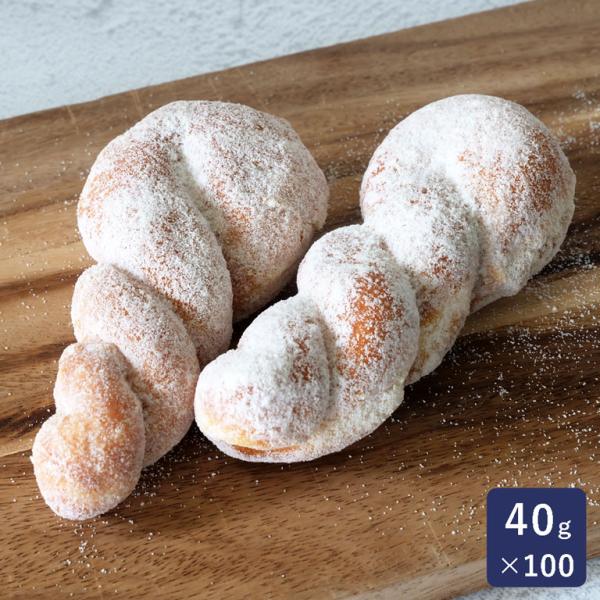 加熱後摂取冷凍食品（凍結前未加熱）ちょっと引きのあるツイストドーナツです。ひとつひとつていねいにツイストドーナツの形に成型しています。ドーナツシュガーをたっぷり付けてお召し上がりください。※業務用サイズです。レシピはお付けしておりませんので...