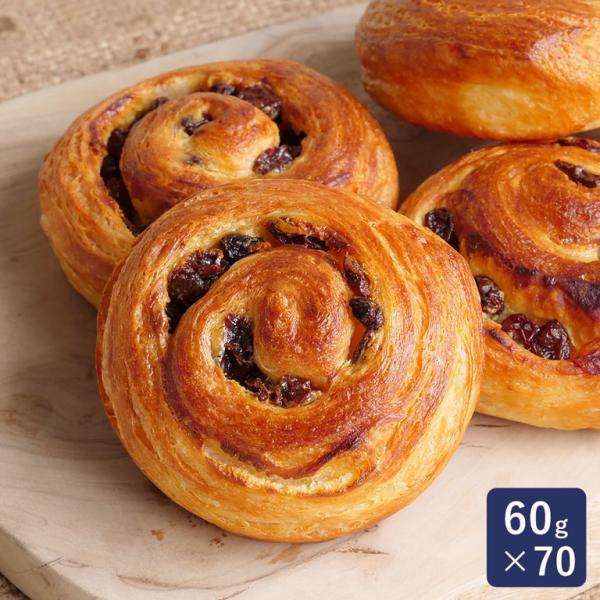 加熱後摂取冷凍食品（凍結前未加熱）レーズンとカスタードの美味しいハーモニー！サクサクのデニッシュ生地の合間にレーズンとカスタードが入っています。ウィーンが発祥の地と言われる「デニッシュ」は、お菓子に近い位置にあるパンとして有名です。特に、フ...