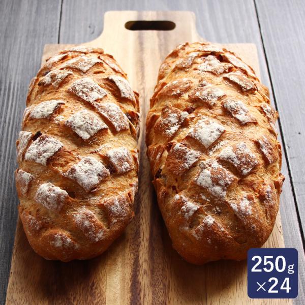 加熱後摂取冷凍食品（凍結前未加熱）イチジク、クルミ、レーズンをたっぷり練り込みました。食事パンに最適です。※業務用サイズです。レシピはお付けしておりませんので、予めご了承くださいませ。