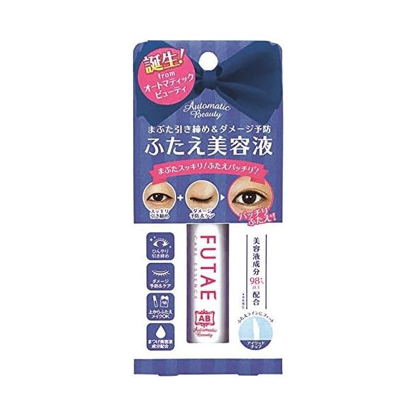 オートマティックビューティ ふたえ美容液 4ml【商品説明】●スーパーウォータープルーフタイプの接着リキッド美容液●肌に優しくお湯で落とすことができます●ふたえ化粧品に、マリンナノファイバーを配合したことにより、スーパーウォータープルーフを...