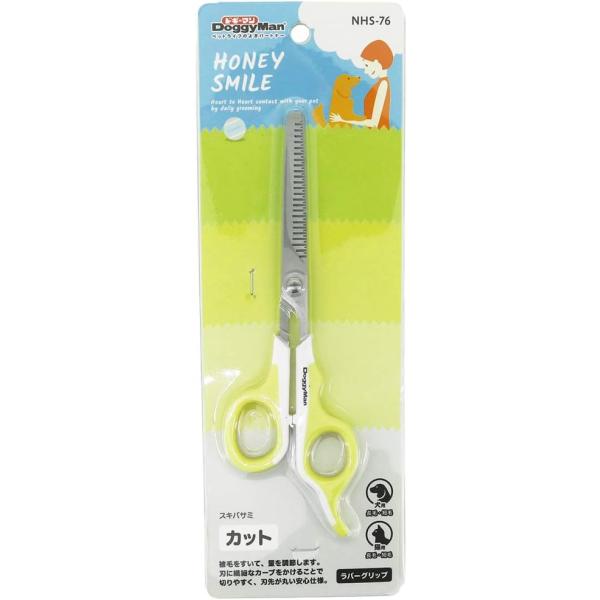 ドギーマン スキバサミ 犬 猫用【商品説明】●ペットの被毛をスムーズにすくことができます。●毛先が伸びて絡まり気味になったときに。●フローリングですべりやすい足裏の毛や、汚れがつきやすい鼻・くちまわり・お尻まわりの毛も忘れず、ケアしましょう...