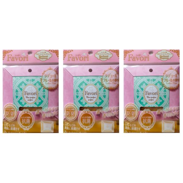 ファボリ トイレ 芳香剤 トイレフレグランス ピンク 3個【商品説明】●トイレ用デオドラントフレグランス●置くことも吊るす事も可能●香り：ラデュールフルールの香り●色：ピンク●効果期間：１個(約２ヶ月) × 3個セット　約６ヶ月間【成分】香...