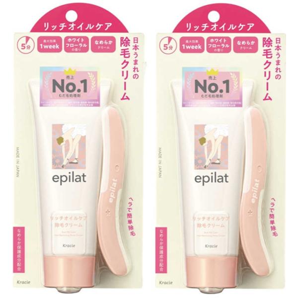 クラシエ epilat エピラット 除毛 クリーム リッチオイルケア 110g 2個【商品説明】●1983年に日本で開発されてから40周年。日本女性の肌を研究し続けてきた日本品質のムダ毛処理剤です。●美容オイル配合のクリームでなめらかしっと...
