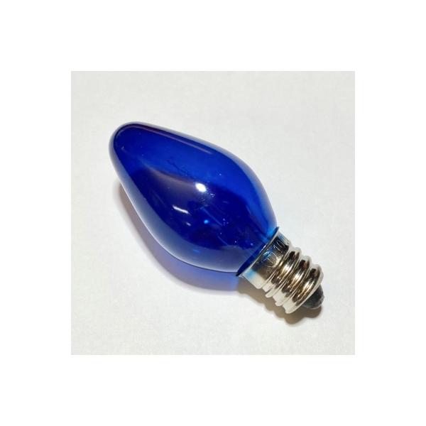 お仏壇・お燈明・灯篭・提灯・燭台・ぼんぼり・装飾照明・イルミネーション・キャンドルライトなどの補修、交換用に【商品詳細】商品名：C7 ローソク球販売単位：1個ガラス球(仕上/径)：塗装(ブルー)/25±1mm全長：52+1mm口金：E12定...