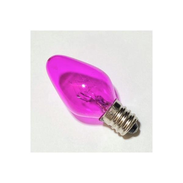 お仏壇・お燈明・灯篭・提灯・燭台・ぼんぼり・装飾照明・イルミネーション・キャンドルライトなどの補修、交換用に【商品詳細】商品名：C7 ローソク球販売単位：1個ガラス球(仕上/径)：塗装(ピンク)/25±1mm全長：52+1mm口金：E12定...