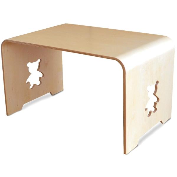 1、テーブルのサイズは大きめ（長さ６０×幅３８×高さ３５ｃｍ）で、お子様は勉強をするだけでなく、おもちゃで遊んだり、お絵かき、文字の練習、食事などいろいろな場面で使用することができます。2、お子様が好きなかわいいクマが側面へ大きめに彫られて...