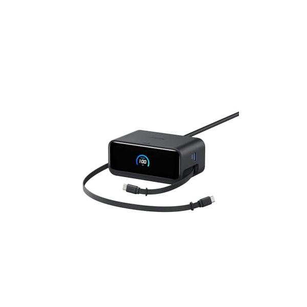 ブラック/-/AMZ-A91C8・Color:ブラック・7台の機器を同時充電可能：AC差込口3つ、巻取り式USB-Cケーブル2本、USB-Cポート1つ、USB-Aポート1つを搭載。これ1つで最大7台の機器に同時に充電可能です。・ケーブル一体...