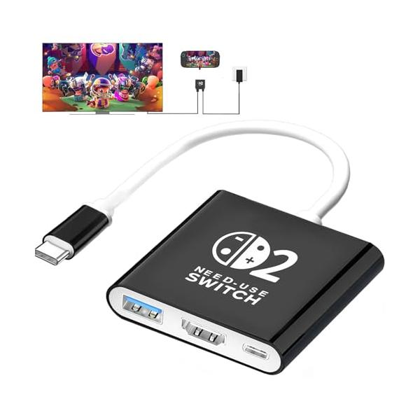 Switch2黒/-/-・Color:Switch2黒・【3in1多機能 Switch 2ドック】Switch 2の最新バージョンに対応！！！2025 年発売の Switch 2 に完全対応し。Switch2用 ドックは、Switch 2 ...