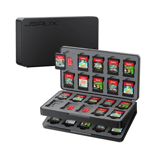 実用的・シンプル・整然ブラック/-/BG0118・Color:ブラック・パッケージ個数:1・【Switchゲームカードの理想的な収納ソリューション】お気に入りのSwitchゲームを、いつでもすぐに遊べる状態で整然と収納。JSAUX ゲームカ...