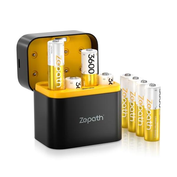 3600充電池８本＋充電器/3600mWh/AA833・Color:3600充電池８本＋充電器・パッケージ個数:1・【リチウム単三電池と1.5v電圧出力】Zepath充電式リチウム単三電池は3600mWhの大容量と高いエネルギー密度を備えて...