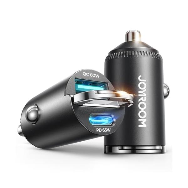 ブラック/-/-・Color:ブラック・パッケージ個数:1・【PD65W+QC60W 急速充電】JOYROOM ミニ シガーソケット usb の総合出力は125Ｗで、 PD 65W（USB-Cポート）とQC 60W（USB-Aポート）に対応...
