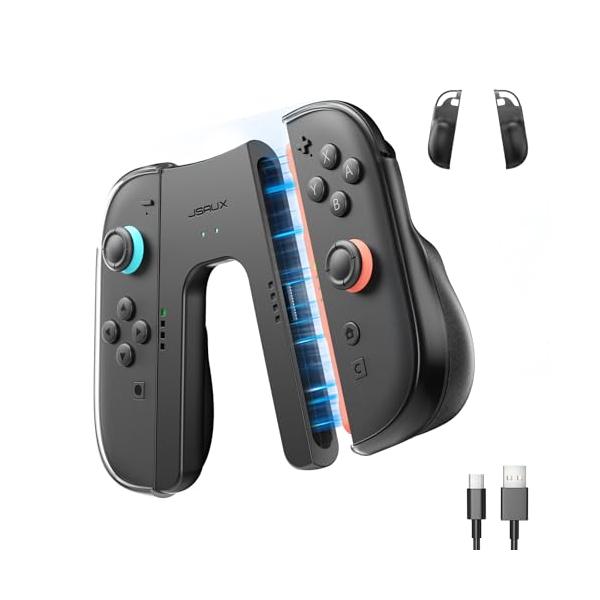 充電グリップ + JoyCon保護カバー/-/GP0401・Color:充電グリップ + JoyCon保護カバー・パッケージ個数:1・【プレイしながら充電可能】Switch 2 専用デザイン。ドックや本体に接続不要で、2台の JoyCon ...