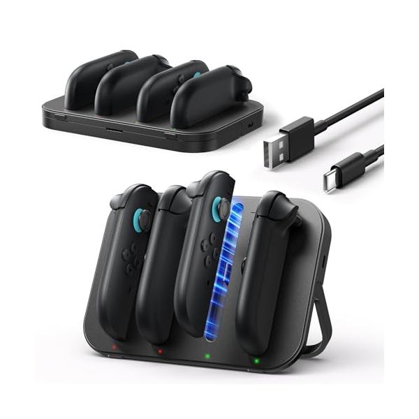 ブラック/-/GP0506・Switch JoyCon 2 専用 4台同時充電ドック: このジョイコン充電器は、Switch 2 Joy Con コントローラー専用に設計されています。Switch本体を接続せずに、最大4台の JoyCon ...