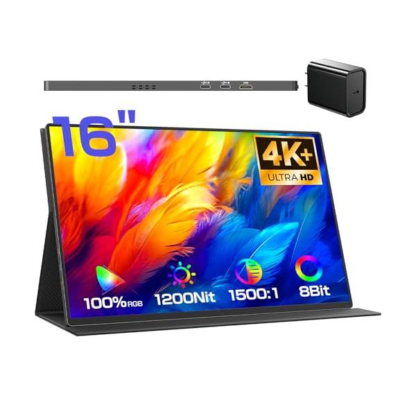 ブラック/16インチ 4K/M160T06・Size:16インチ 4K・パッケージ個数:1・【業界驚異の1200Nnits&amp;ノングレア 】EVICIV16インチモバイルモニターは太陽にも負けない、どこでもクリアビジョン、屋外や窓辺で...