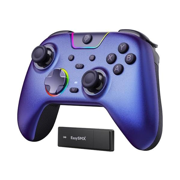 紫/-/X05PRO・Color:紫・【静かなプレイに最適化】フルボタン構造をシリコンダンパーで再構築し、超静音動作を実現。PCコントローラー環境での深夜のゲームプレイに最適で、家族やルームメイト、近隣住民の迷惑になりません。・【二段階ホー...
