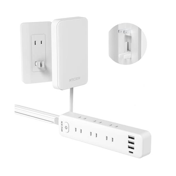 -/1m/YP4802C・Size:1m・【強化型コンセントカバー】電源タップ 薄型カバーの設計を採用し、壁面にすっきりと密着させて設置できる「見せないコンセント」として機能します。通常のコンセントカバーに比べ、調整可能な着脱式プラグを追加...