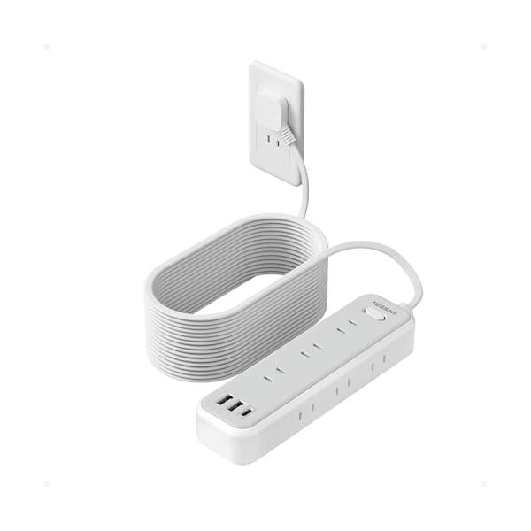 薄型プラググレー/10m/TS-709-C・Size:10mStyle:薄型プラグ・「一台12役・電源タップ」：これはAC差込口9個口とUSBポート3口が一体となったのUSBタップです。まとめて12台の機種が同時に充電で、コンセント不足が解...