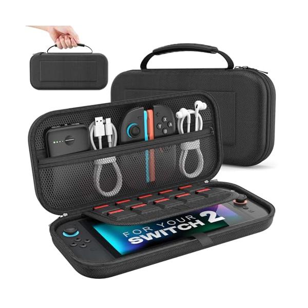 スタイリッシュBlack/-/-・Color:Black・「専用設計の適用機種」本製品は、2025年発売のSwitch 2に特化した専用設計の収納バッグです。前世代のSwitch（x）やSwitch Lite（x）、Switch有機ELモデ...