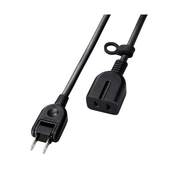 ブラック/1m/ECT-4210BK・Color:ブラックSize:1m・パッケージ個数:1・機器のコードがコンセントに届かない場合などに、電源を延長するためのコードです。・差込口は1個口で、極性のある2ピン式プラグ(左右のピンの幅が異なる...