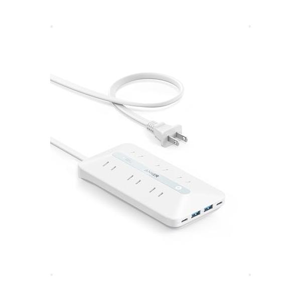 ホワイト/-/AMZ-A91F2・薄型でコンパクト設計：卓上でも邪魔になりにくい薄さ約3cmのコンパクトデザインで設計されており、持ち運びにも便利です。・10台の機器を同時充電可能：USB-Cポート (×2)、USB-Aポート (×2) コ...