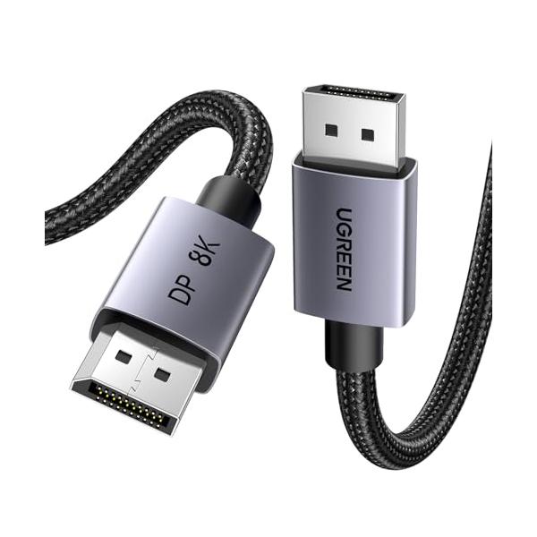 8K。スペースグレー/2M/UGREEN Cable DisplayPort 1.4 8K 60Hz・Size:2M・パッケージ個数:1・【双方向伝送 DisplayPort - DisplayPort ケーブル】8K@60Hz 最新Dis...