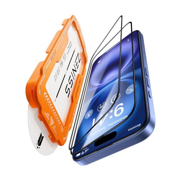 クリア/iphone16用/iphone16・Model:iphone16・パッケージ個数:1・【世界初iphone 16 ガラスフィルム 失敗ゼロ・気泡ゼロ・ズレゼロ】iphone16 フィルム貼り時の位置ずれによる繰り返しの調整、気泡、...