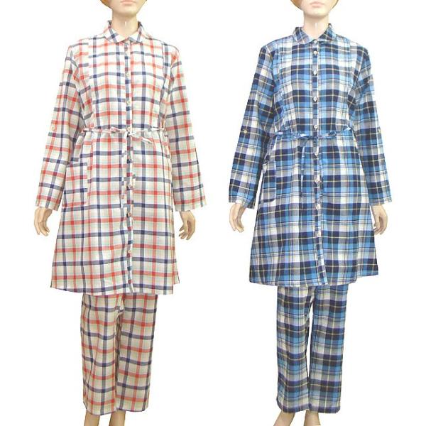 先染チェックの柄と小さな丸い衿がかわいい、マタイティパジャマママの声から生まれたうれしい便利な機能満載のマタニティ パジャマです。★ロールアップ機能付季節の変化や室内の温度のより長袖・ロールアップの使い分け。また点滴、洗い物時に便利★授乳口...