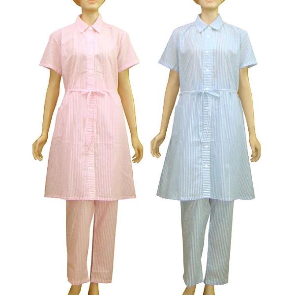 先染ストライプ柄でロングシャツスタイルのマタイティパジャマママの声から生まれたうれしい便利な機能満載のマタニティ パジャマです。★フロントスナップ授乳機能付（胸元のボタンの内側がスナップ仕様なので、素早く簡単に授乳でき、見た目もスッキリ）★...